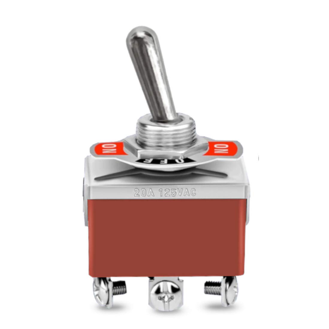 MGI SpeedWare 6-Pin DPDT Momentary Metal Toggle Switch, 20 Amp at 12vDC ...