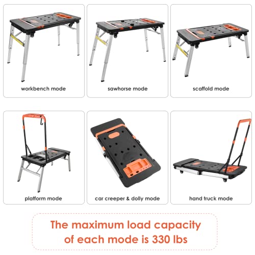 Snapklik.com : Multifunctional Folding Work Table, 7 In 1 Work Benches ...