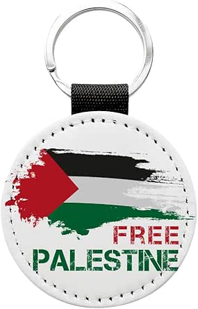 Amazon.com: Free Palestine Round Keychain - Flag Key Ring - Freedom ...