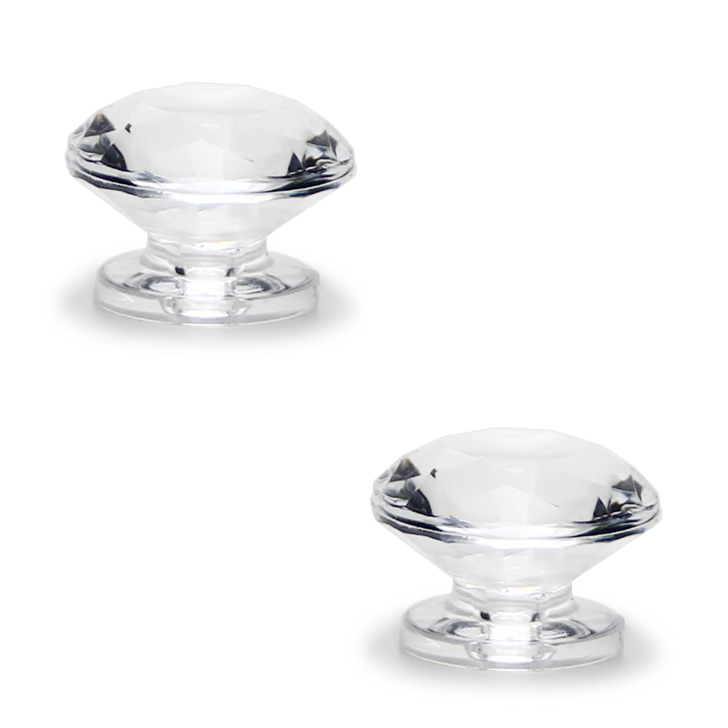 MroMax 2Pcs Tiny Pull Handle Diamond Acrylic Knob Self-Stick Mini Knob ...