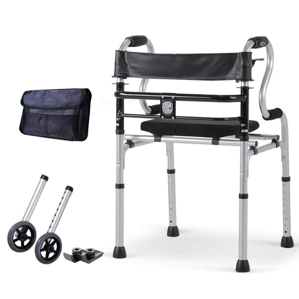 Buy Walker, Folding Walker Elderly Adjustable With Seat Bag Lightweight ...