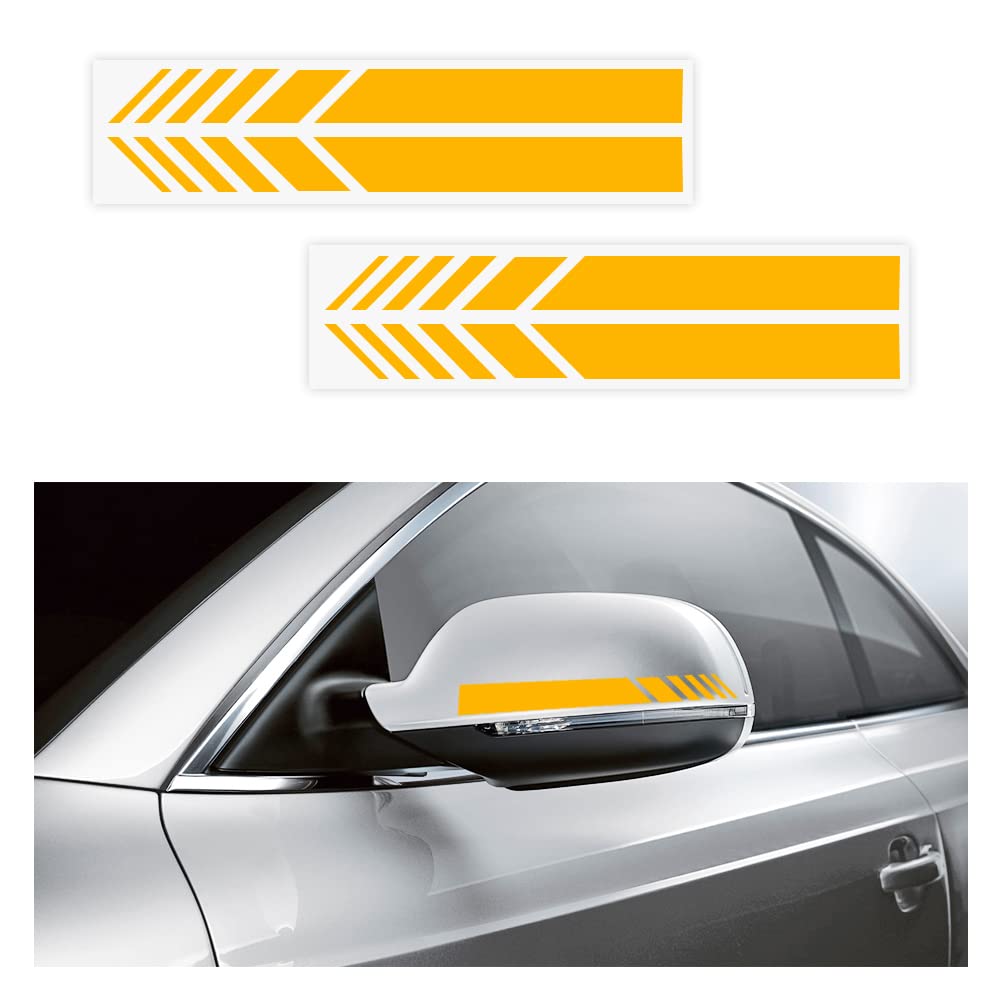 TOMO® 4Pcs (Yellow) Car Rear View Mirror Stickers Decor,DIY Car Body ...