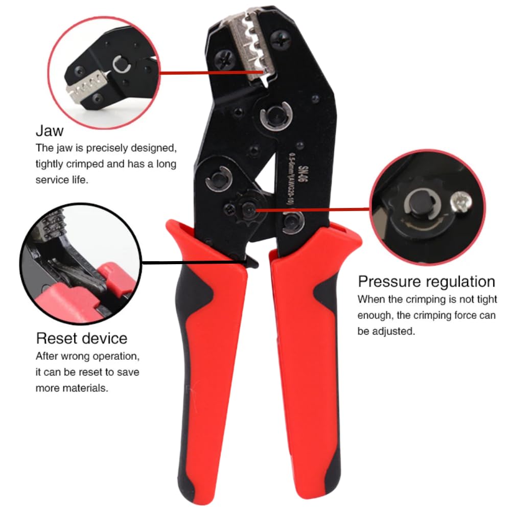 Wire Connectors Crimping Tool Ratchet Cable Crimper Plier Insulated ...