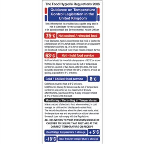 1995 Food Act Cook Chill Guidelines Sign Notice Safety Plaque Poster ...