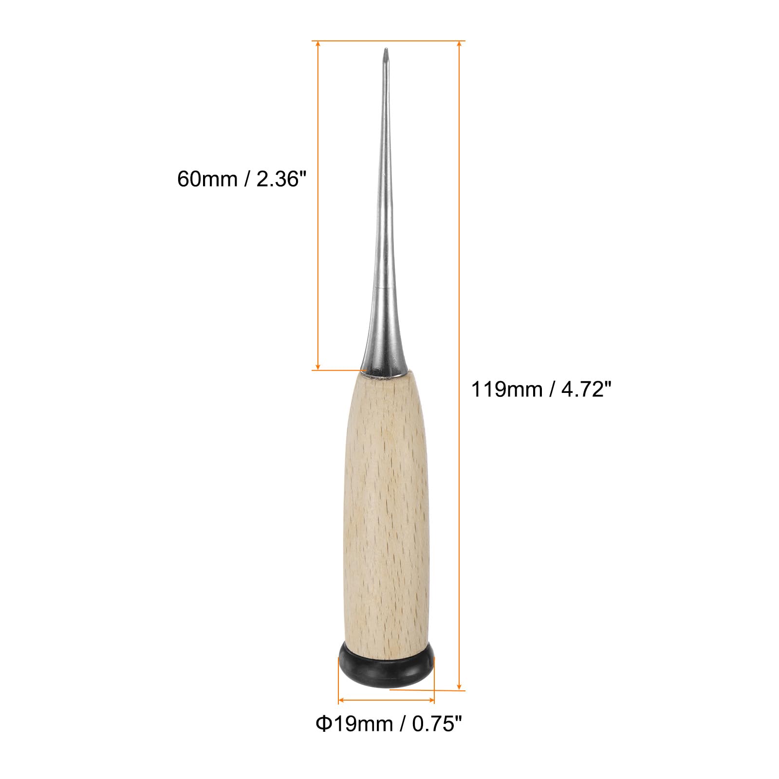 Awl Tool Wooden Handle - Stitching Punch Tool For DIY & Repairs (Log ...