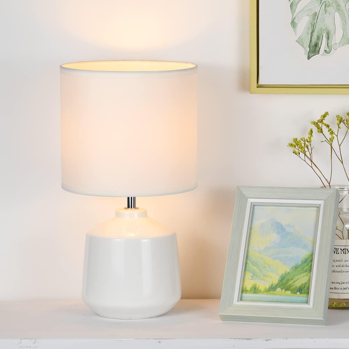 2-Pack BRUBAKER Small Table or Bedside Lamps - 11.2 Inches - Beige ...