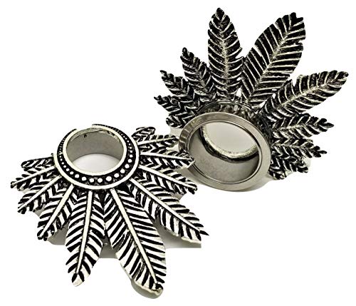 Buy Stainless Steel Feathers Ear Plugs - Large Quality Screw-On Gauges ...