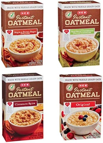 Amazon.com: H‑E‑B Instant Oatmeal 4 Flavor Variety Pack - Maple & Brown ...