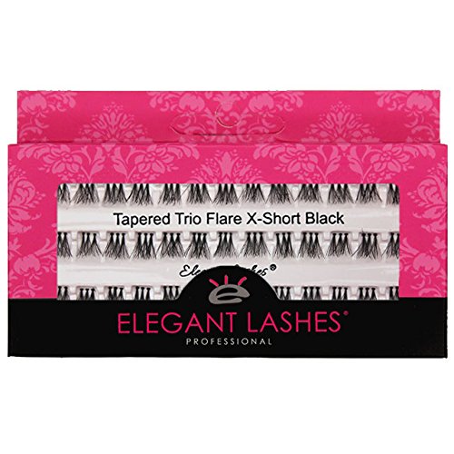 Amazon.com: Elegant Lashes Tapered Trio Flare Extra-Short Black ...