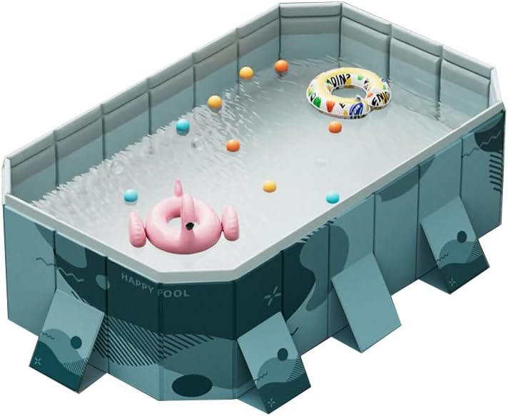 YYW Foldable Swimming Pool for Kids and Adults Square Above Ground Pool ...