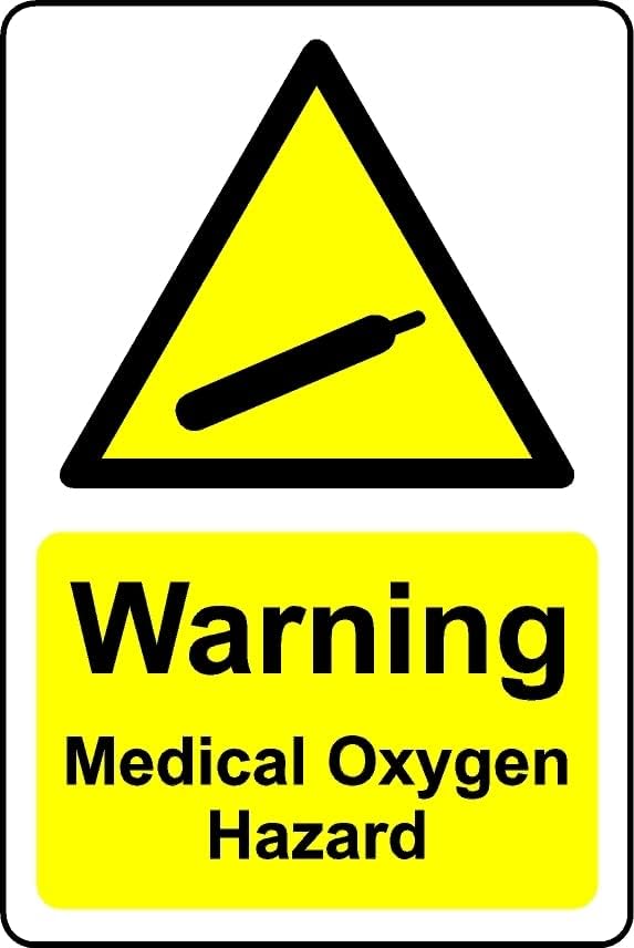 Warning Medical Oxygen Hazard Safety Sign - Self Adhesive Sticker ...