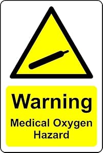 Warning Medical Oxygen Hazard Safety Sign - Self Adhesive Sticker ...