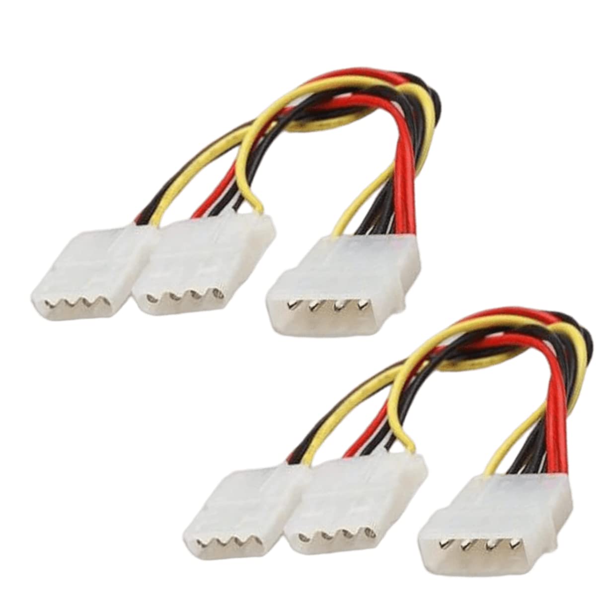 PARUHT PSU 4 Pin Molex Male to 2XMolex IDE Female Power Supply Y Cable ...
