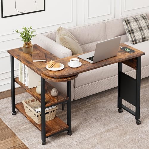 Amazon.com: IDEALHOUSE 360° End Table Rotating Sofa Side Table with ...