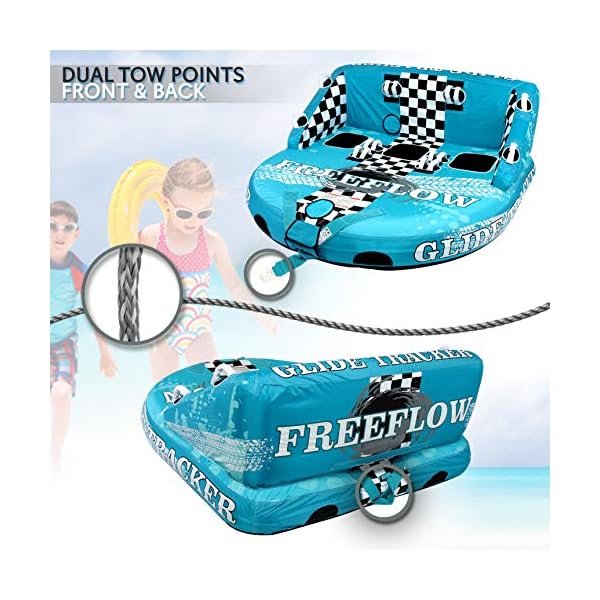 SereneLife Heavy-Duty Inflatable Towable Booster Tube – Water Tube ...