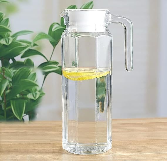 Buy CYNFLEES Glass Water Jug with Lid | Transparent Beverage Carafe for ...