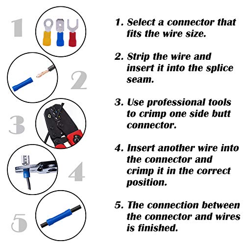 Snapklik.com : Tnisesm/300PCS Insulated Wire Crimp Connectors ...