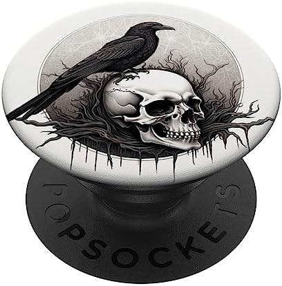 Amazon.com: Black Crow Raven Skull Viking Norse Occult Gothic ...
