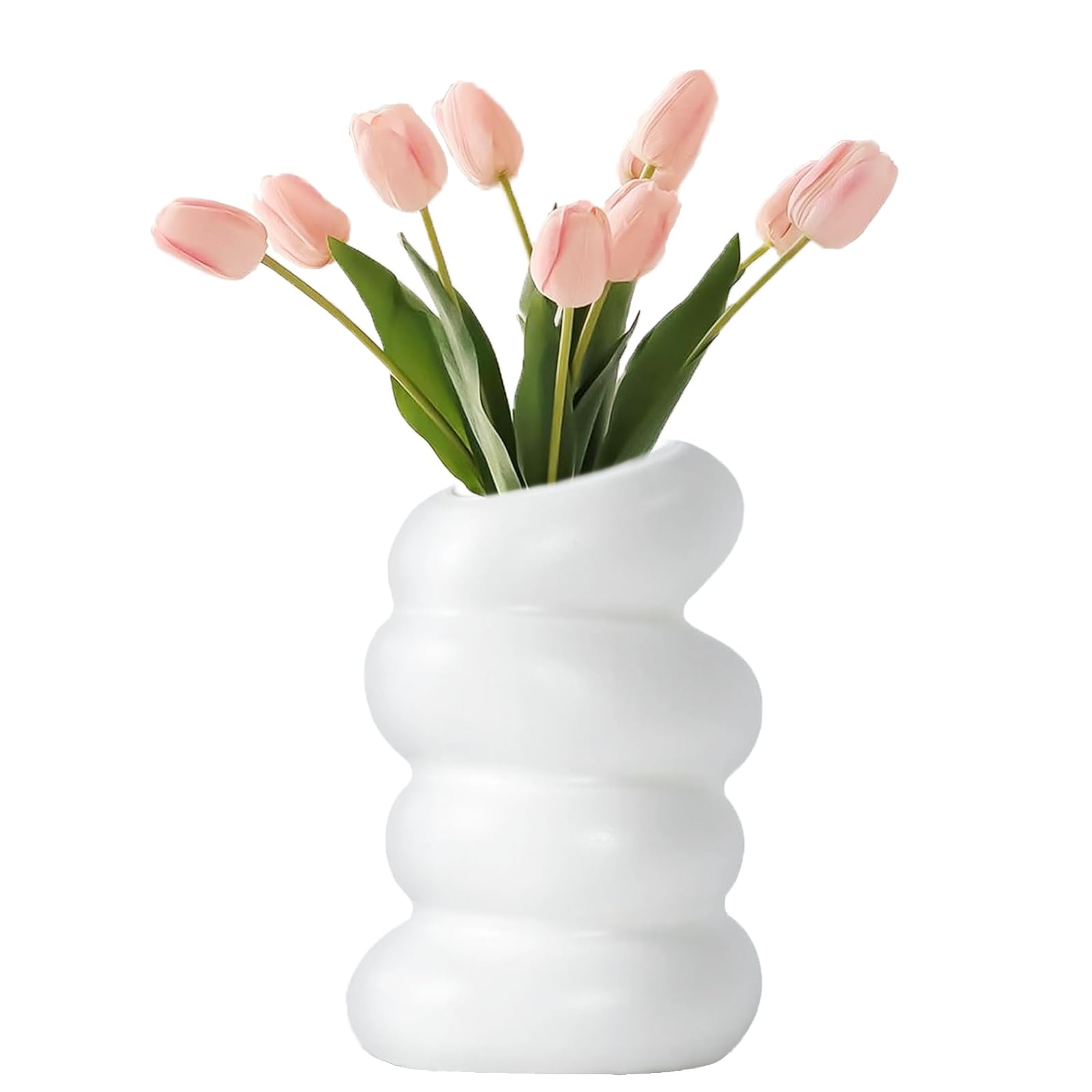 White Flower Vases Plastic Spiral Vase Modern Fall Minimalist Vase ...