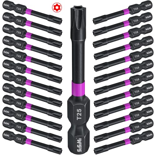 Snapklik.com : T25 Torx Bits For Impact Driver,SuSuMu 25 Pieces T25 2 ...