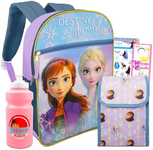 Amazon.com | Disney Frozen Elsa Backpack Set For Girls ~ 4 Pc Bundle ...