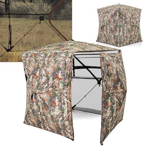 Goplus 360 Degree See-Through Hunting Blind, Camouflage Hunting Tent w ...