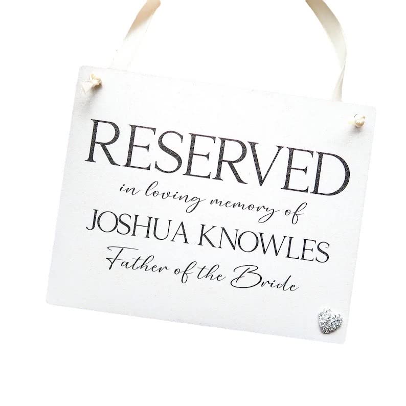 Reserved Signs For Tables Brides Family - Wedding Reserved Seats Sign ...