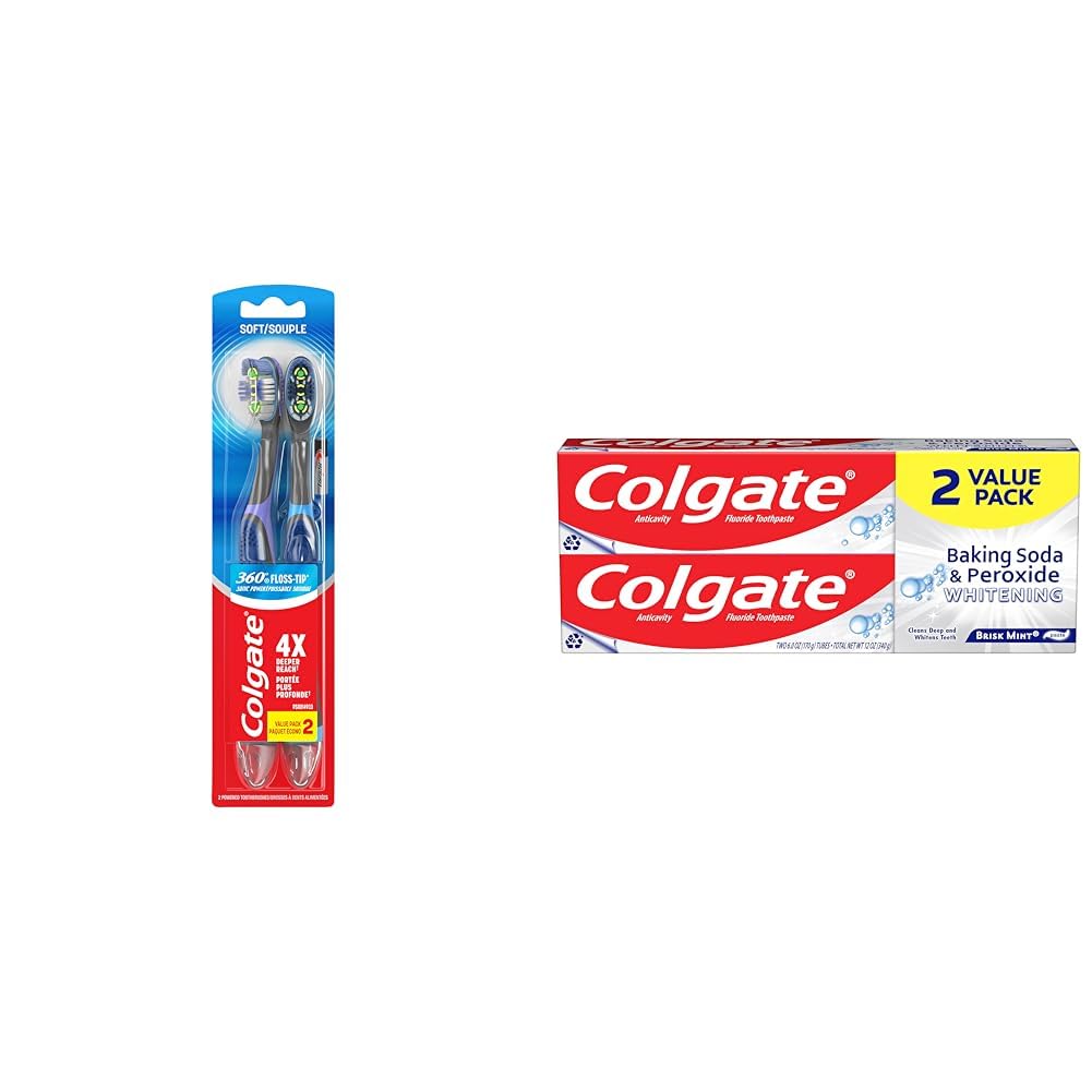 Amazon.com: Colgate 360 Floss Tip Battery Powered Toothbrush, Sonic ...
