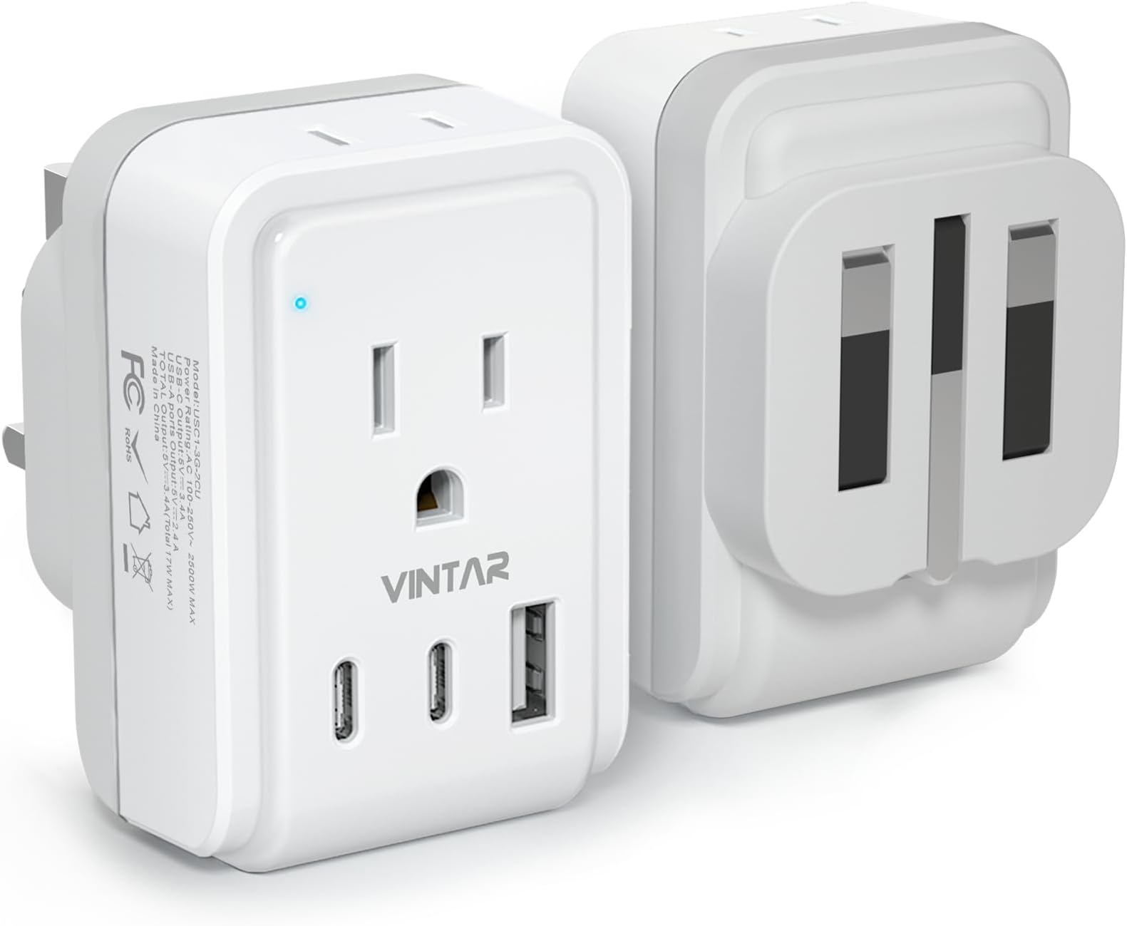 Amazon.com: BESTEK UK Travel Plug Adapter Set, Grounded Universal Power ...