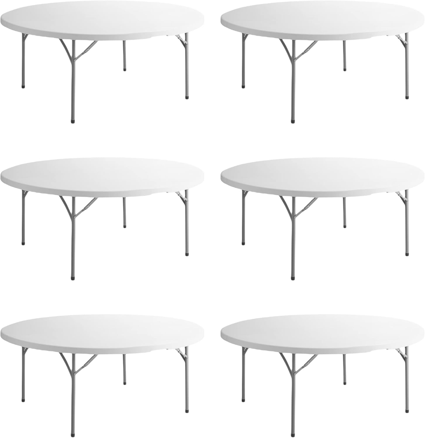 Amazon.com: KTLT 6 Pack! 72" Round Commercial Folding Table - Heavy ...