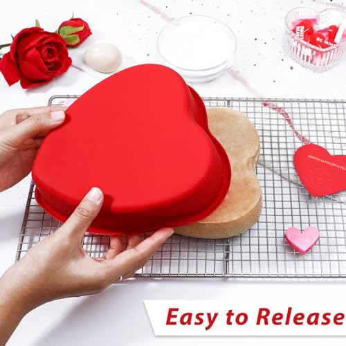 Snapklik.com : Silicone Heart Shaped Cake Pans, 6 Inch Nonstick Heart ...