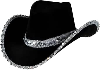Amazon.com: Generic Womens Stylish Sequin Westen Cowgirl Cowboy Hats ...