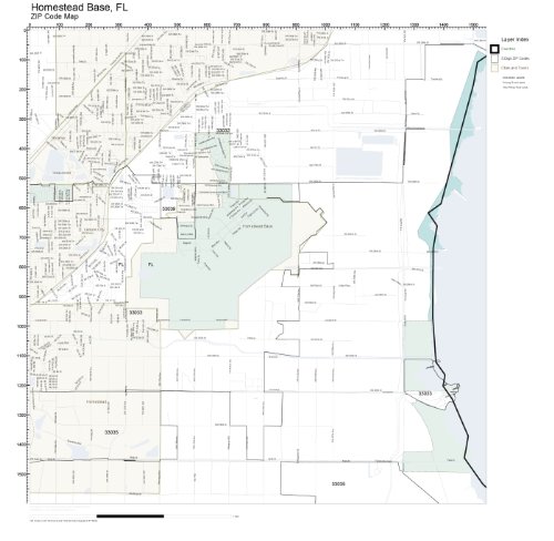 ZIP Code Wall Map of Homestead Base, FL ZIP Code Map Not Laminated ...