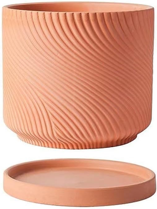 Amazon.com : WAVY STUDIO 7" Unglazed Terracotta Planter with Drainage ...