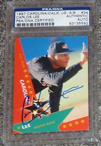 Amazon.com: Carlos Lee Signed Auto 1997 RC Rookie Card PSA/DNA Slab ...
