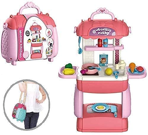 3 in 1 Portable Cooking Kitchen Play Set Pretend Play Food Party Role ...