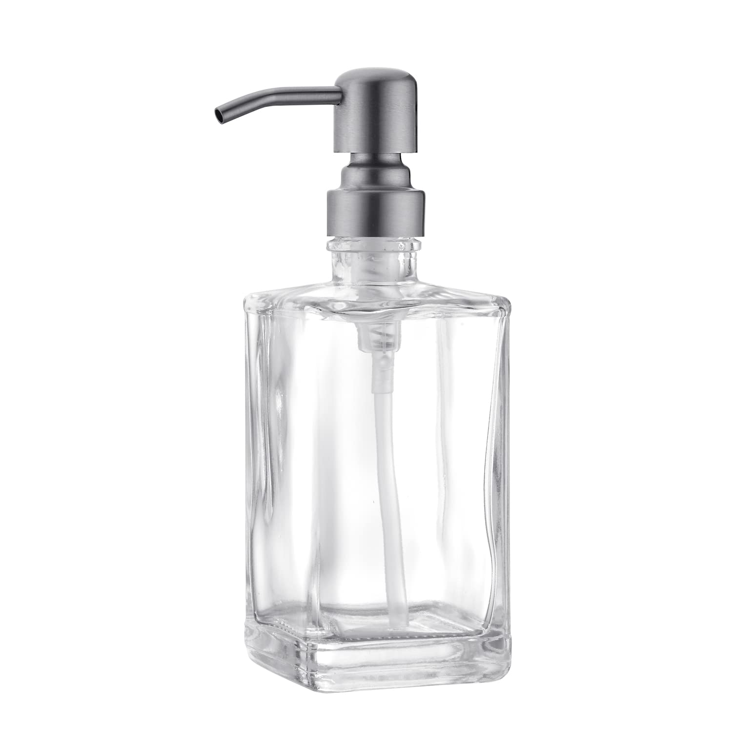 Amazon.com: Square Glass Soap Dispenser, Shcassa Rustproof Soap ...