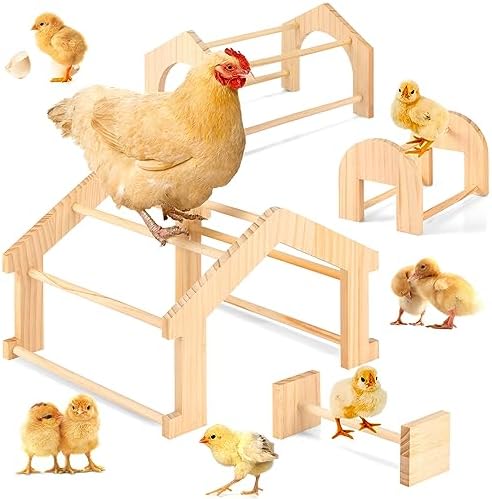 Amazon.com : Thyle 4 Pack Chicken Perch Chick Toys Wooden Chicken Roost ...