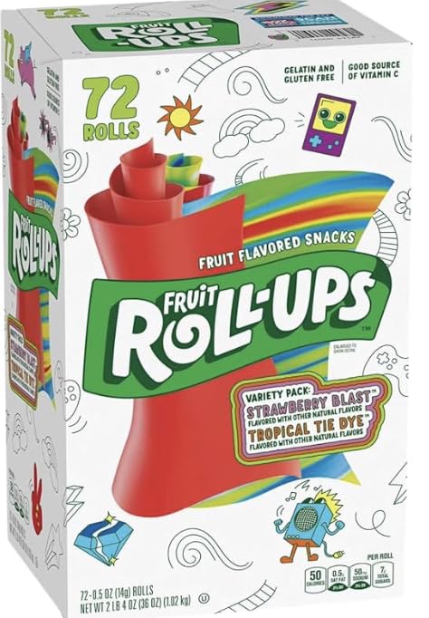 Amazon.com: Fruit Roll-Ups Fruit Snacks Variety Pack Strawberry ...