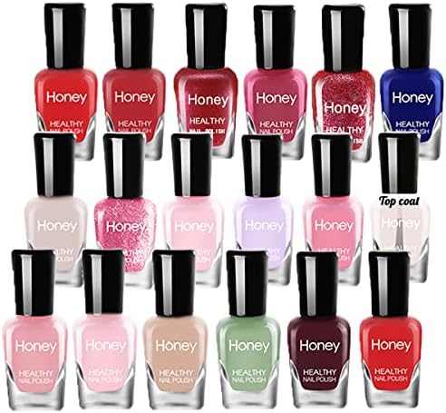 Amazon.com : Nailshion Nail Polish | 16 Colors Rainbow White Air Dry ...