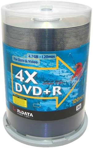 Amazon.com: Ridata DVD+R 4X 100-pack Spindle : Electronics