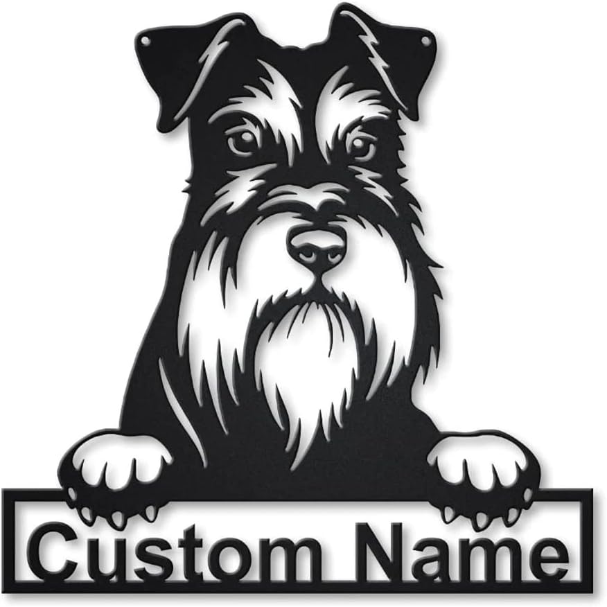 Amazon.com : Personalized Miniature Schnauzer Dog Metal Sign Art ...