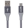 Micro USB 6 Feet Cable with Khali Tough Bullet Proof Material (Black ...