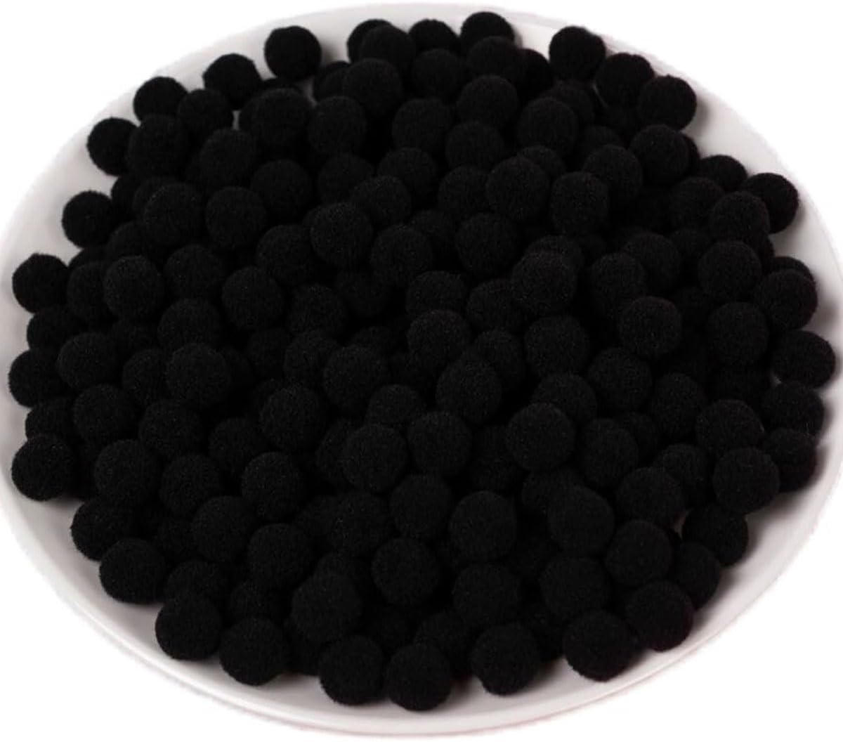 Amazon.com: 1000 Pieces Pom Poms Black, 0.4 inch Small Craft Pompoms ...