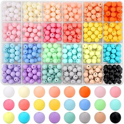 Amazon.com: HERZWILD 1100Pcs Matte Colourful Acrylic Round Beads Matte ...