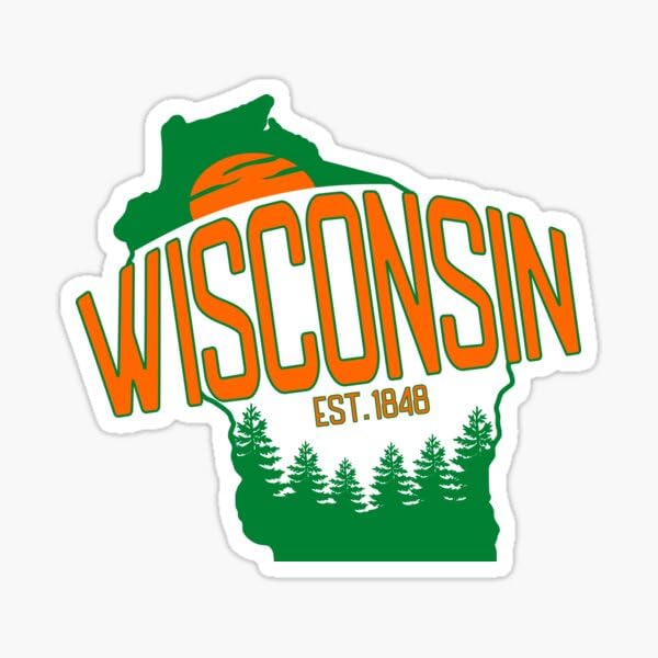 Amazon.com - Wisconsin Sticker USA States Decal for Wall, Laptop, Cell ...