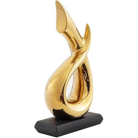 Amazon.com: Modern Gold Decor Ceramic Statue - Abstract Home Accent ...
