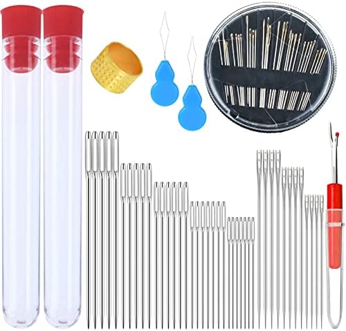 78 PCS Hand Sewing Needles Kit, Assorted Sewing Needles Large Eye ...