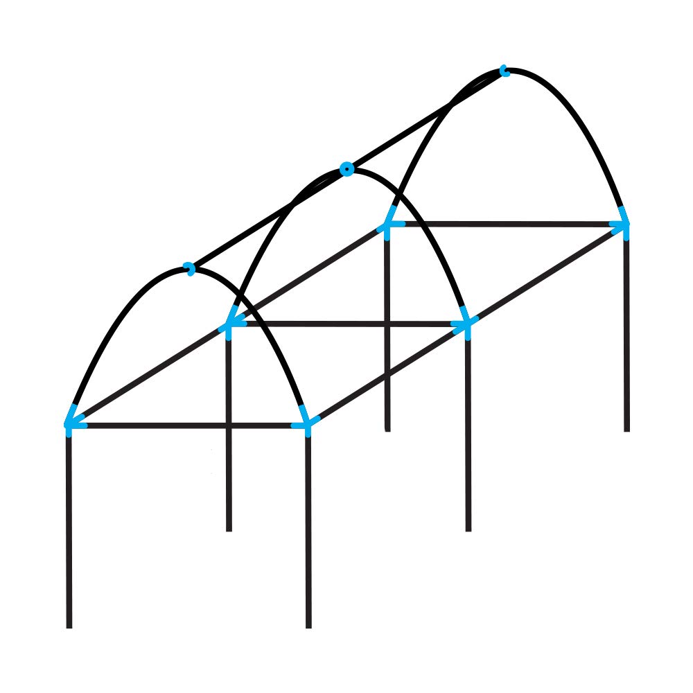 Gardening Naturally Small High Top Hoop Walk In Domed Aluminium Cage ...