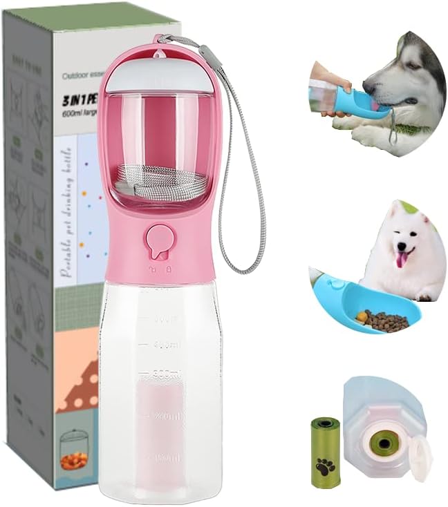 Pet Supplies : SEAFER Dog Water Bottle, 3 in 1 Portable Travel Water ...
